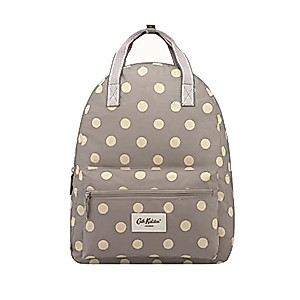 Cath Kidston Backpack Rucksack Button Spot in Grey Oilcloth, Grey, Large