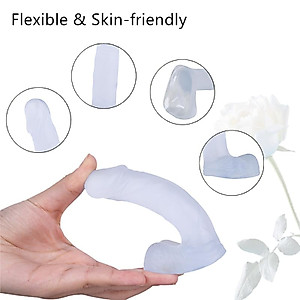 Small Realistic Dildo 4.5 inch Mini Penis, G-Spot Stimulation Dildos Prostate Massager Clear Lifelike Mini Dildo Texture Double-Layer Beginner Waterproof Silicone Butt Plug Dildo Sex Toys for Couples