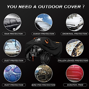 ClawsCover ATV Cover Waterproof Outdoor Heavy Duty XL-Plus 83 Inch Fadeless 420D Oxford Cloth Quad ATC 4 Wheeler Covers All Season All Weather UV Protection for Kawasaki Yamaha Suzuki Honda Polaris