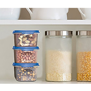 MILTON Food Storage Containers Set -STACKO- 10 PC. Set - Airtight Dry Food Storage Container with LIDS - Durable Clear Frosted Plastic BPA Free - Space Saver Modular Design - 2 Cup - 3 Pack