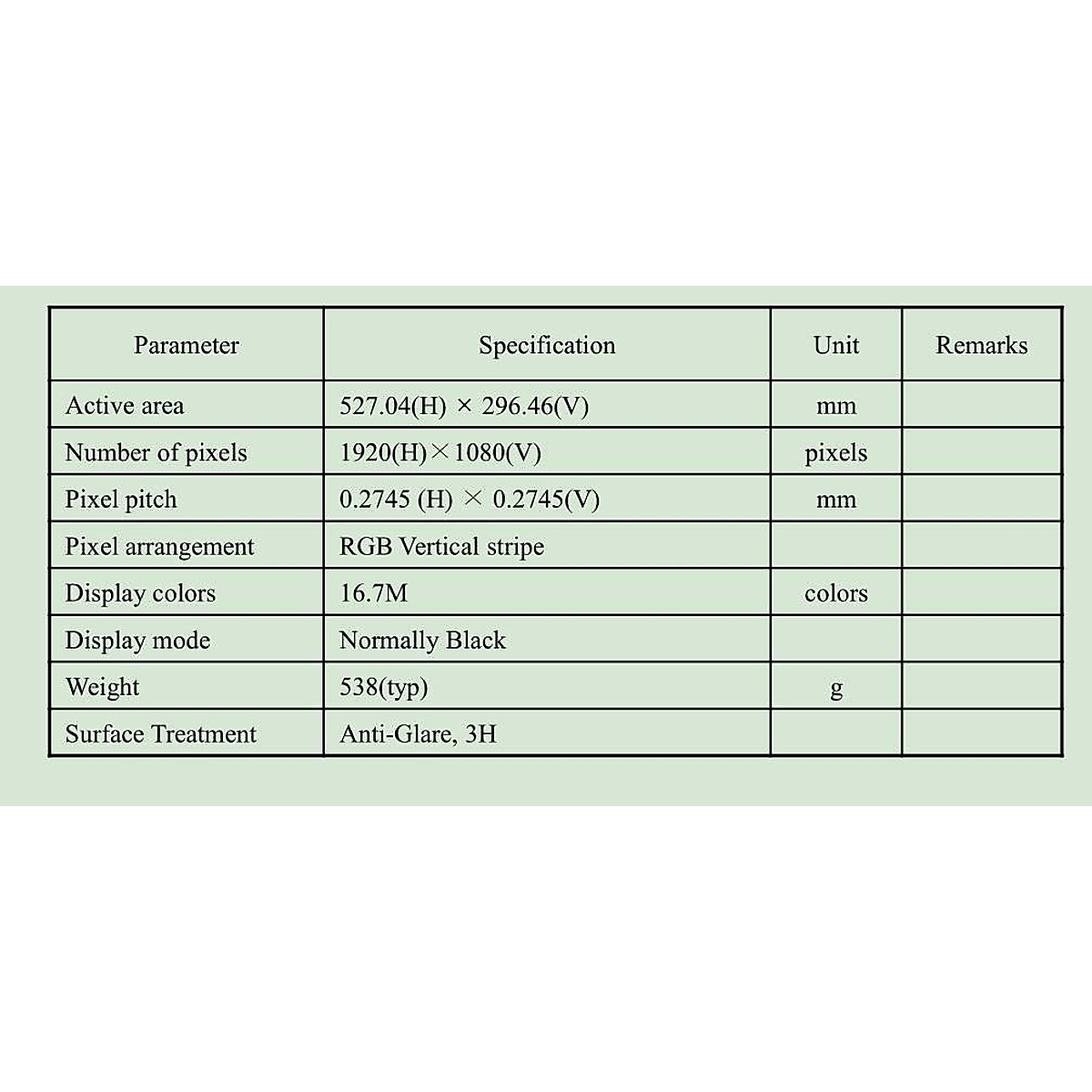 SANZAMELIN 23.8" inch 1920 X1080 TFT LCD Module Screen with LVDS Interface Display and IPS Viewing Angle Panel