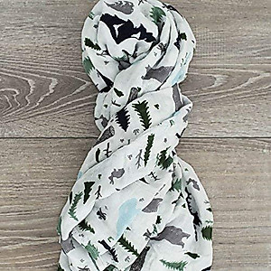 GRACED SOFT LUXURIES Extra Soft Muslin Swaddle Baby Blankets 70% Rayon from 30% Cotton 2 Pack (Woodland Forest)