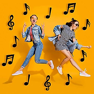 40 Pieces Music Notes Cutouts Music Party Decorations Musical Notes Silhouette for Music Concert 50's Theme Party Birthday Party Baby Shower School Bulletin Board Craft Home Wall Decor