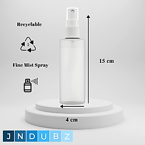 【Made In USA】Plastic Spray Bottle Fine Mist 4 Oz (120ml) – Refillable, Reusable, Portable Sprayer, Travel Size, Leak Proof for Household Use, Essential Oil, Cleaning Solution and Perfume (4 Pack)