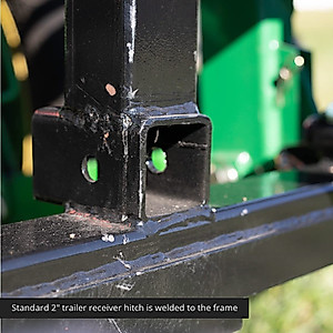 Titan Attachments Pallet Fork Frame Attachment, Fits Cat I & II Tractors, Rated 4,000 LB, Rack, Receiver Hitch, Spear Sleeves