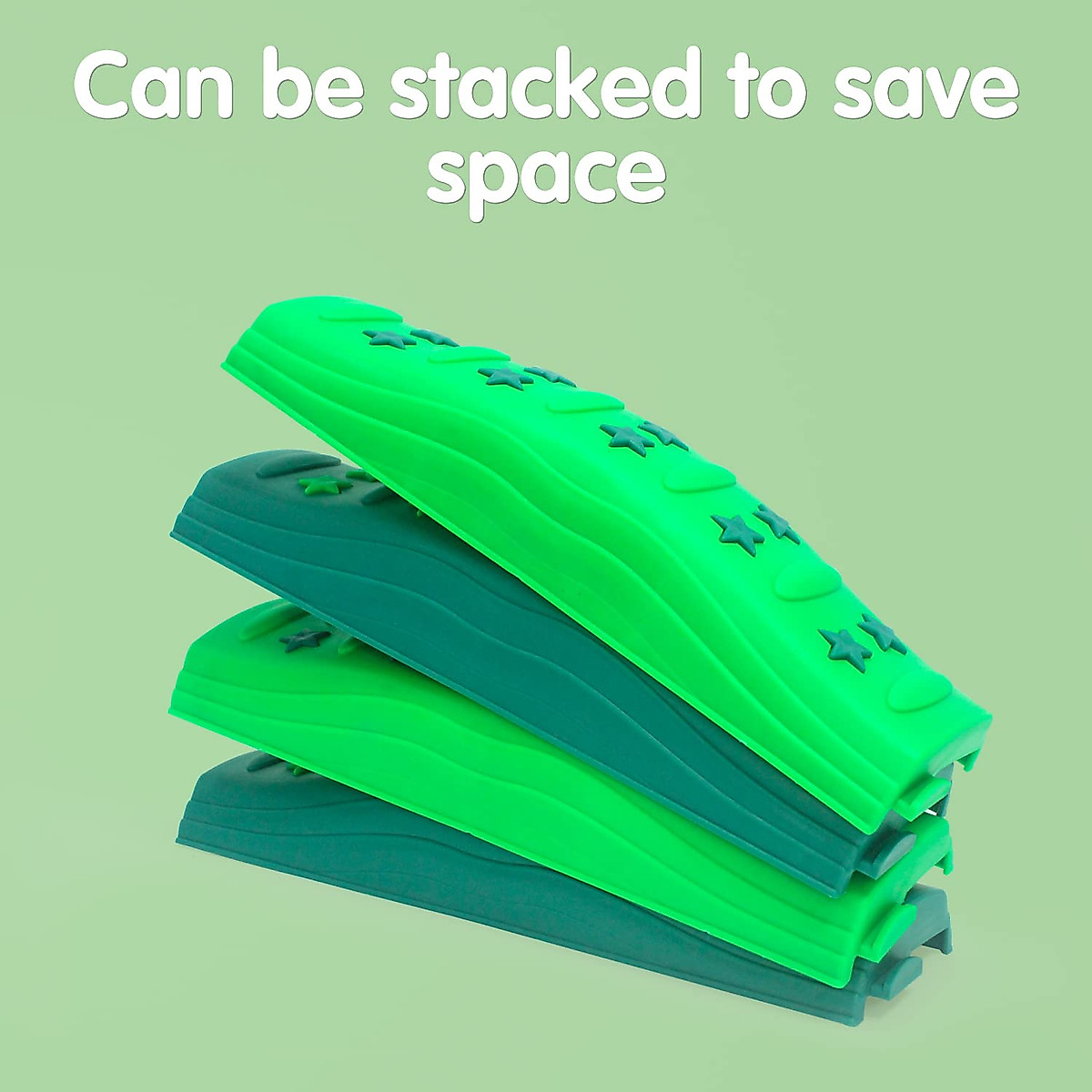 monleelnom Children's Outdoor Wave-Shaped Balance Beam Stepping Stones Children's Obstacle Course Five-Star Pattern Non-Slip Texture The Bottom is Equipped with Non-Slip mats (4CS)