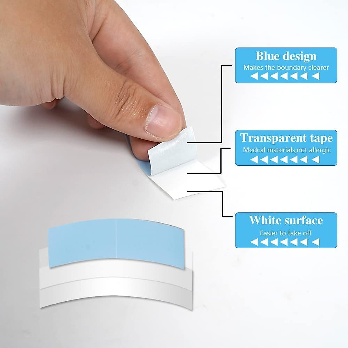 piaou Lace Wig Tape Double Sided Strong Adhesive Wig Tape for Lace Wigs Hairpiece Hair Extensions 36pcs Blue Lace Front Tape for Wigs