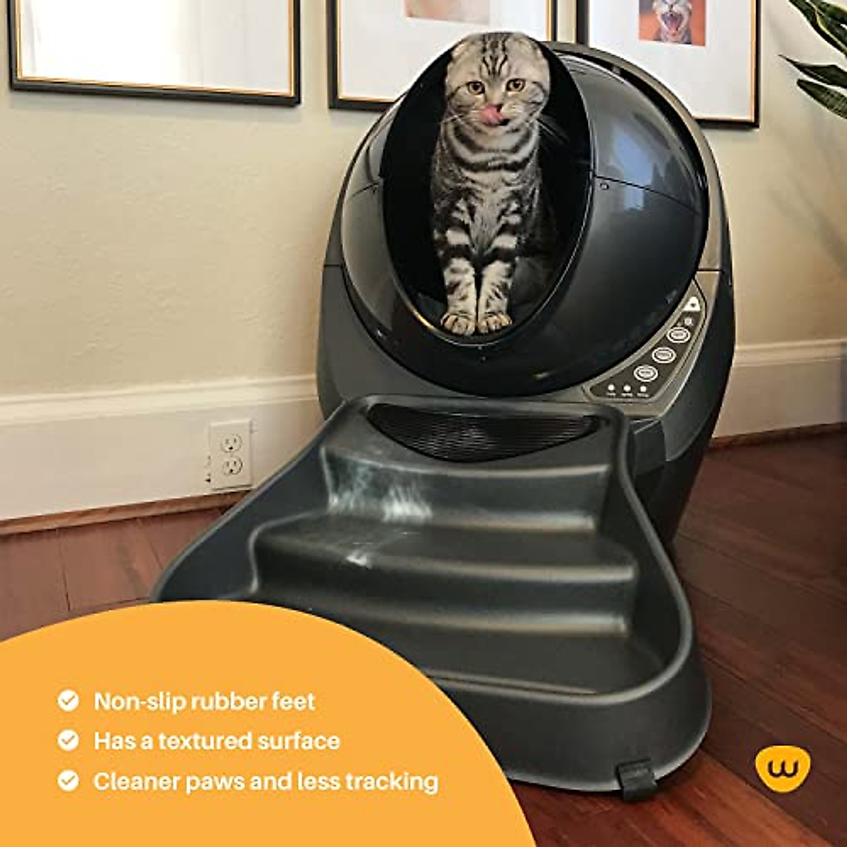 Litter-Robot 3 Ramp by Whisker - Cat Ramp for Litter Box, Custom Fit for Litter-Robot 3, Reduces Tracking, Suitable for Small & Elderly Cats, Designed & Assembled in USA