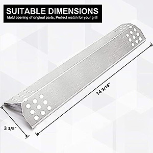 Metal Club Grill Parts Kit for Nexgrill 720-0830H 720-0830D 720-0783E 720-0830A Grills, 4-Pack Stainless Steel Grill Heat Plates Shields & Pipe Burners Replacement