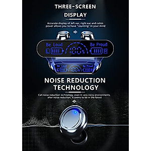 Wireless Earbuds Bluetooth 5.3 Headphones,160hrs Playback Button Control IP6 Waterproof Earphones In-Ear Power Display TWS Ear Buds with Mic and 1800mAh Charging Case Stereo Bass for Workout Sport