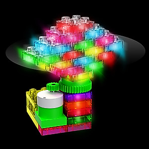 E-Blox Building Blocks STEM Circuit Kit, Build Your Own Lights ‘N Motion, Light & Rotating Capabilities, Infinite Science Creations, Birthday Gift, Boys, Girls, 5+