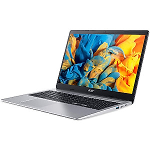 Acer 2022 15inch HD IPS Chromebook, Intel Dual-Core Celeron Processor Up to 2.55GHz, 4GB RAM, 32GB Storage, Super-Fast WiFi Up to 1300 Mbps, Chrome OS-(Renewed) (Dale Silver)