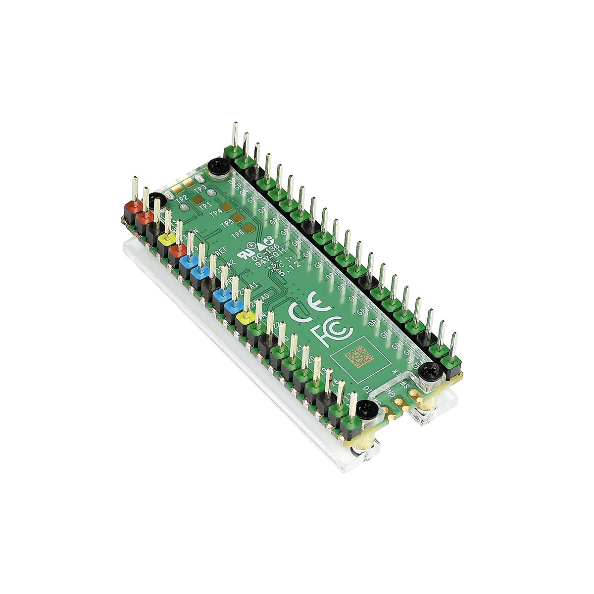 Acrylic Protection Case for Raspberry Pi Pico, Dule-Sided Protection, Clear Acrylic Panels, with Customized Key Cap, Pinheaders/Connectors Accessible, Compatible with Expander/Breadboard(Case Only)