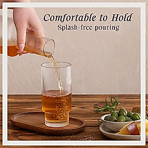 Bedside Water Carafe Set with Glass Drinking Cup and Acacia Wood Tray for Nightstand - Large 27 ounce Capacity Makes Staying Hydrated Easy