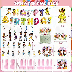 Gracie Corner Party Decorations - 155Pcs Gracies Corner Decorations include Banner Tablecloth Backdrop Ballons Cupcake Cake Toppers Tableware Hanging Swirls. Gracie Corner Birthday Decorations