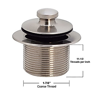 Westbrass D94-2-12A 1-1/2" Coarse Thread Twist & Close Bathtub Drain Trim with Two-Hole Overflow Faceplate, Antique Bronze