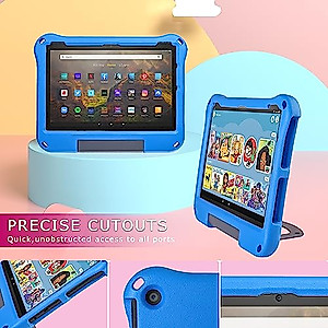 2023 New 10in Tablet Case for Kids(2021/2023 Release 11/13th Generation),OQDDQO ipad Light Weight Anti Slip Shockproof Kids Friendly Case for 10 inch Table (Blue)