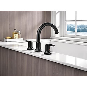 Delta Faucet Trinsic Matte Black Roman Tub Faucet, Matte Black Tub Faucet, Roman Bathtub Faucet, Roman Tub Faucet Black, Matte Black T2759-BL (Valve Not Included)