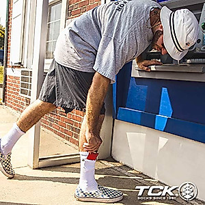 TCK Performance Zip Pocket Crew Socks, Stash & Dash (Black, Large)