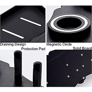 Magik Magnetic Supersonic Hair Dryer Accessories Metal Wall Mount Holder Hanger for Dyson and Other Hair Dryers Bathroom Toothbrush Makeup Cosmetic Shelf Rack Caddy Storage Organizer (Large, Black)