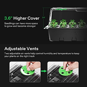 VIVOSUN 6-Pack Seed Starter Trays, 72-Cell Seed Starter Kit with Humidity Dome, and 6-Pack Seed Starter Trays, 240-Cell Seed Starter Kit with High Humidity Dome, 3.6" Higher Cover, Adjustable Vents