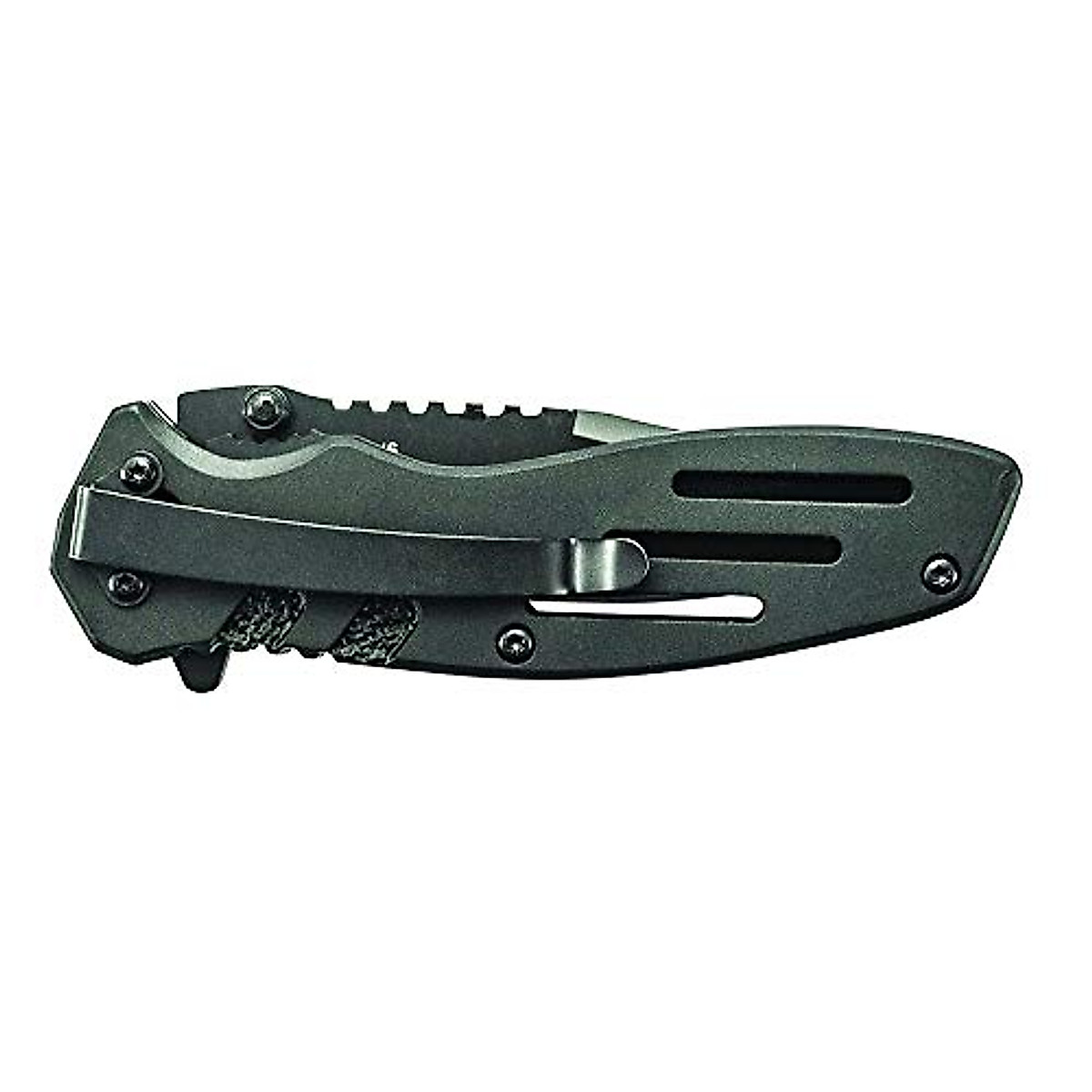 Smith & Wesson Extreme Ops SWA24S 7.1in S.S. Folding Knife with 3.1in Serrated Clip Point Blade and Aluminum Handle for Outdoor, Tactical, Survival and EDC,Black