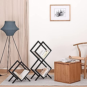 CA CENG AN Metal Bookshelf, Modern Industrial Bookcase,Small Bookshelf,Simple Bookshelf