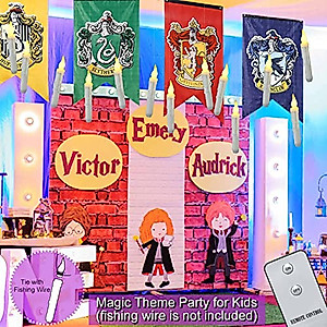 HAIDOLIANG 12 PCS Halloween Decorations Candles, 6.7" Floating LED Flameless Candles, Battery Operated Taper Candles, Harry Potter Candles Floating Terror Candles for Party Living Room Decorations