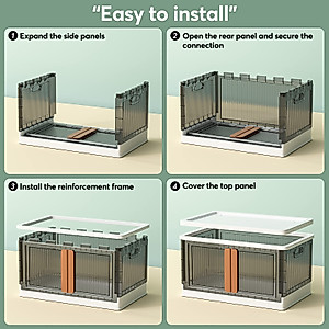 Mirspt Storage bins,plastic storage bins with lids-76Quart large foldable storage containers，Stackable storage drawers for bedroom, hall, kitchen, RV, office(3Packs)