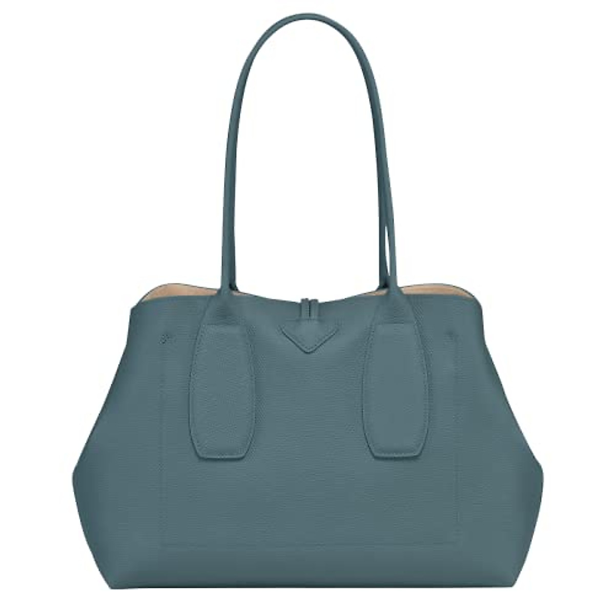 Longchamp 'Roseau' Leather Shoulder Tote Handbag, Blue