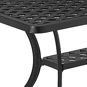 Crosley Furniture Sedona Solid-Cast Aluminum Outdoor Cocktail Table, Black