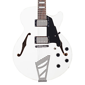 D'Angelico Premier SS Semi-Hollow Electric Guitar w/ Stairstep Tailpiece - White