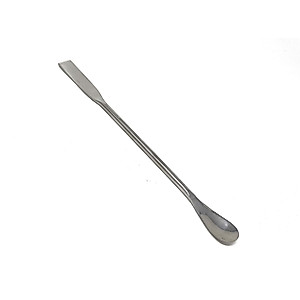 A2Z-DE001 Stainless Steel Double Ended Micro Lab Spatula Sampler, Square & Flat Spoon End, 7" Length