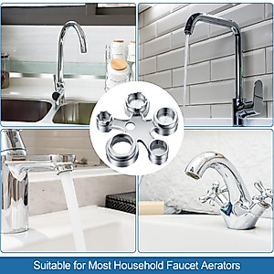 Enhon Universal Faucet Aerator Removal Tool, Metal Aerator Wrench Tool, Aerator Key for M22 x 1, M24 x 1, M28 x 1, M18 x 1, M16 x 1 and Cache Aerators in Sizes TF, TJ, TT, JR and STD