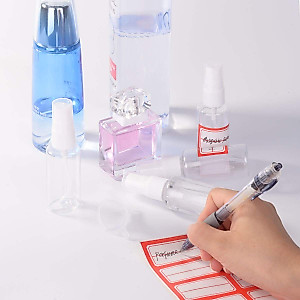 Spray Bottle, 1oz/30ml Small Plastic Fine Mist Spray Bottles, Mini Empty Travel Bottles with Funnels and Labels 6 Pack