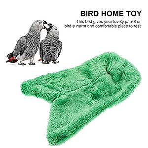 Balacoo Green Parrot Cozy Corner Fleece Bird Blanket Cuddle Nest Warm Plush Sleeping Nest Bed Small Animals Pet Birds Cage Hanging Bed House for Parakeet Cockatiel