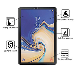 Orzero (2 Pack) Tempered Glass Screen Protector Compatible for Samsung Galaxy Tab S4 2018 T835/T830, HD 2.5D Arc Edges 9 Hardness Anti-Scratch Full-Coverage