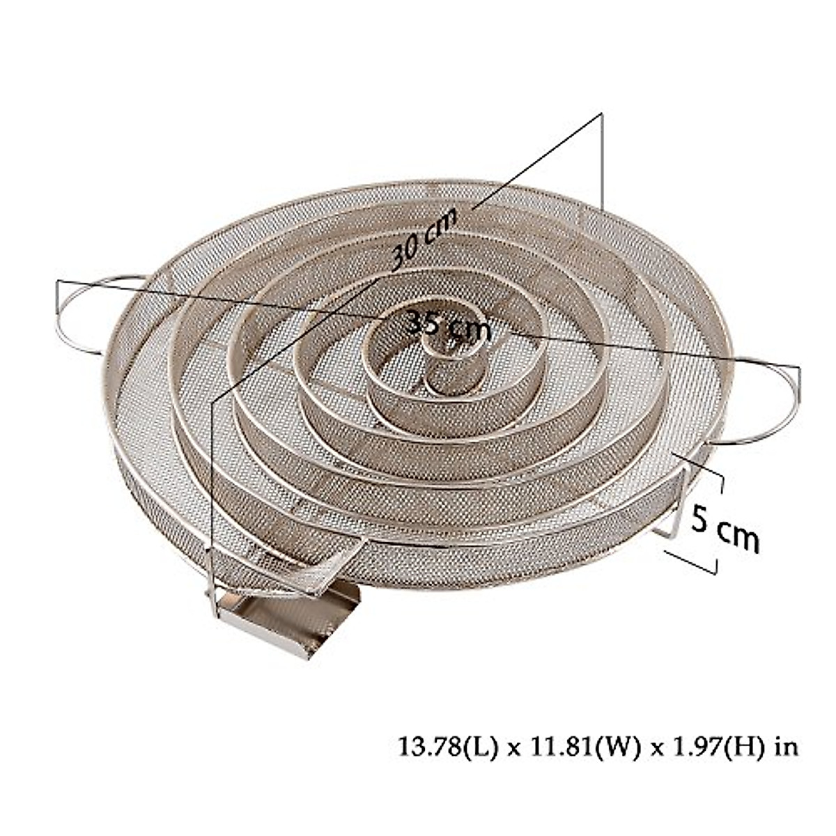 Realcook 13.78 inch Cold Smoke Generator for BBQ Grill or Smoker Wood dust Hot and Cold Smoking Salmon Meat Burn Time up to 18-24 Hours