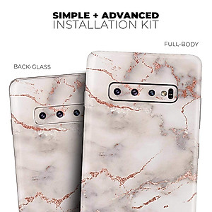 DesignSkinz Rose Pink Marble & Digital Gold Frosted Foil V1 Protective Vinyl Decal Wrap Skin Cover Compatible with The Samsung Galaxy S20 (Screen Trim & Back Glass Skin)