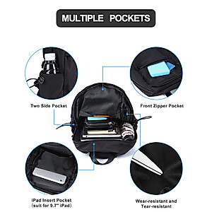 SEAFEW Small Black Sling Crossbody Backpack Shoulder Bag for Men Women, Lightweight One Strap Backpack Sling Bag Backpack for Hiking Walking Biking Travel Cycling USB Charger Port-Nylon