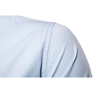 MUSE FATH Men's Camisas De Vestir para Hombres-Casual Long Sleeve Church Shirt-Button Up Wedding Dress Shirt-Navy Blue-XL