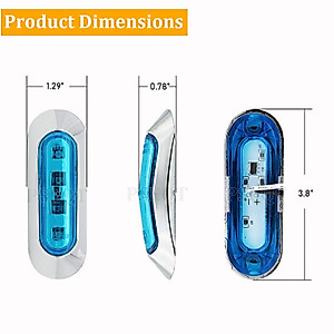 PSEQT 3.8'' Waterproof Boat Marine LED Lights Courtesy Interior Deck Light Navigation Transom Stern Cabin Lighting for Pontoon Fishing Boat Kayak Sailboat Bass Boat Vessel 12V 24V (Blue 6Pcs)