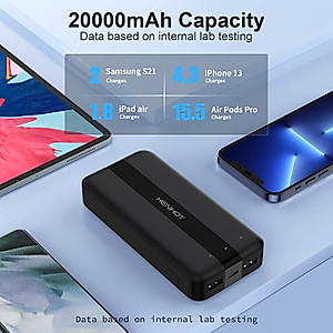 HenHot Portable Charger, PD 20W USB C Power Bank 20000mAh PD3.0 QC4.0 Fast Charging External Battery Pack Portable Phone Charger Compatible with iPhone 14/13/12/11 Pro Max/XS/X/Galaxy/S21/iPad Tablet