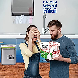 BEIDOU-PAC Trash Bags 8-10 Gallon Drawstring, 120 Count, Multifold Roll Garbage Bags, Large Kitchen Trash Bags, Odorless & Heavy Duty White Plastic Food Scrap Bags for Bathroom Bedroom Office Waste