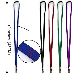 Ollain Lanyard with Safety Breakaway Buckle 50 Pack Lanyards Badge Clip Bulk Flat Lanyards for Id Badges Name tag (Purple)