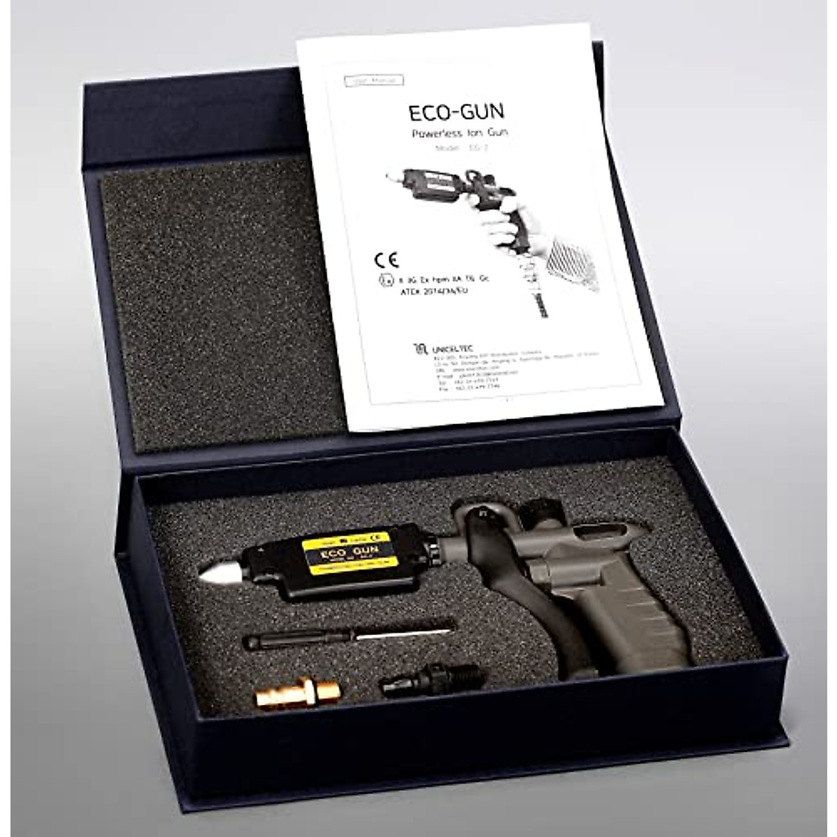 UNICELTEC ECOGUN, Power Cordless Anti Static Gun, Self generating Ionizing Air Gun, Static Eliminator