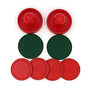 Mini Air Hockey Pucks and Paddles - Replacement Set Value Pack - Set of Two Red Air Hockey Pushers and Four 2 Inch Red Pucks I Epic Gifts