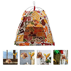 Scicalife Bird Nest Hut Hanging Hammock,Foldable Parrot Cage Tent House Bed Habitat Hideaway Toy