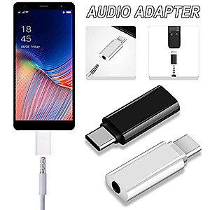 HiLeyJey USB Type C to 3.5mm Headphone Adapter Type C Adapter Port to 3.5MM Aux Audio Earphone Headphone Cable USB Typ C Aux Adapter (White)