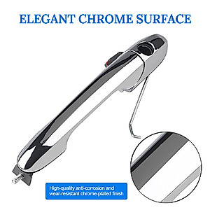 JDMON Compatible with Exterior Chrome Left Driver Side door handle Fiat 500 2012 2013 2014 2015 2016 2017 2018 Outside Handle Replace 68069943AC